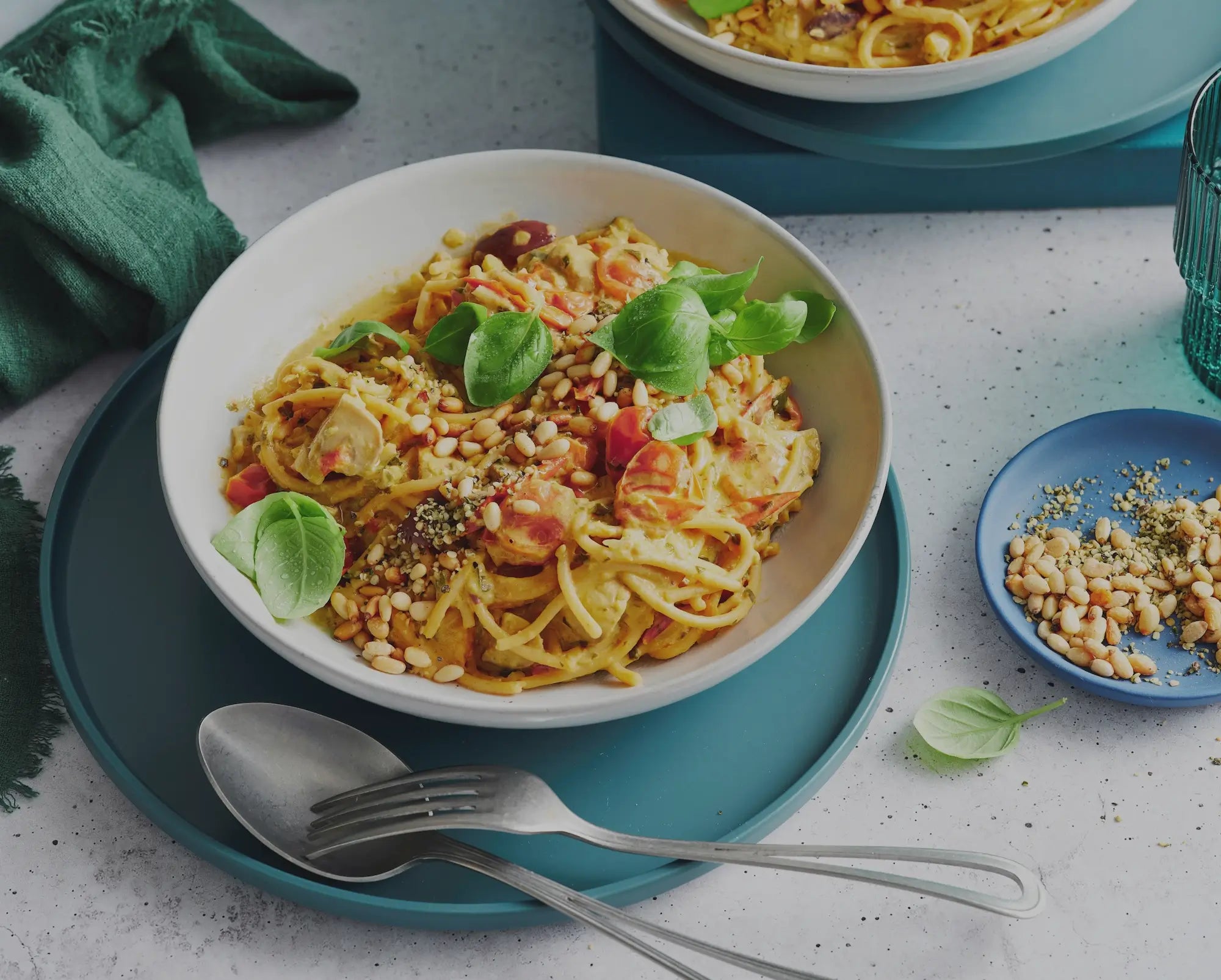 Diabetes-Friendly Creamy Vegetable Pasta with Wholemeal Spaghetti