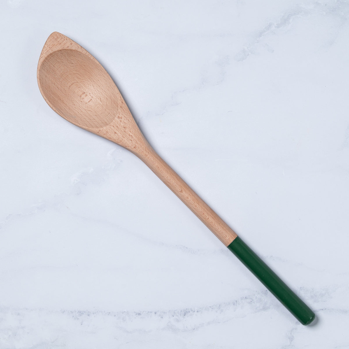Angled Wooden Spoon With Corner - Solid Beechwood Kitchen Spoon